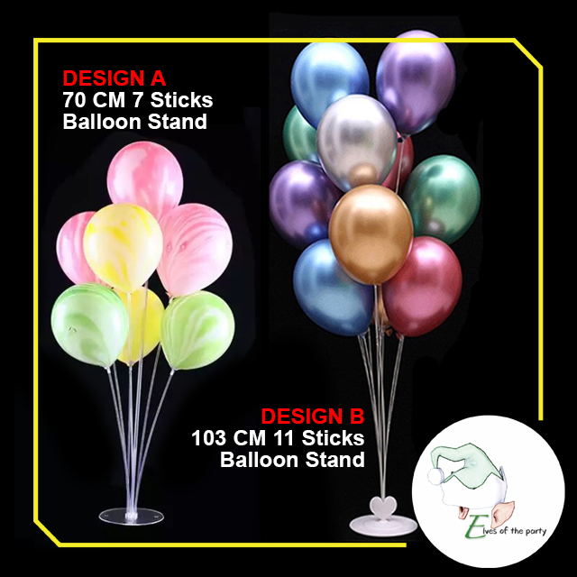 Balloon Stand : 7 Sticks / 11 Sticks Clear Balloon Stand – Elves of the ...